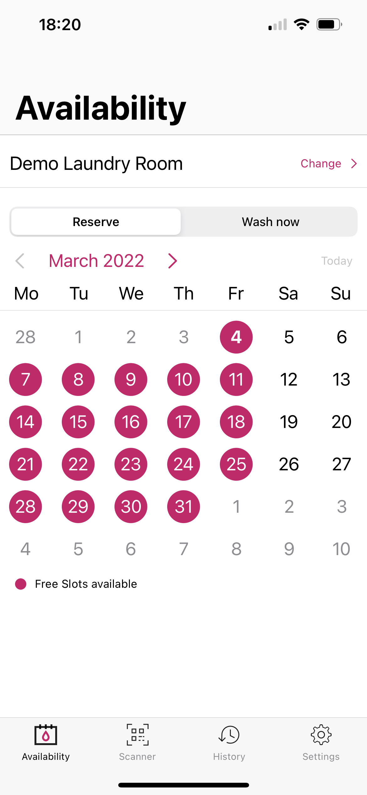 📅 Check Availability and Reserve Machine - washMaster Mobile App